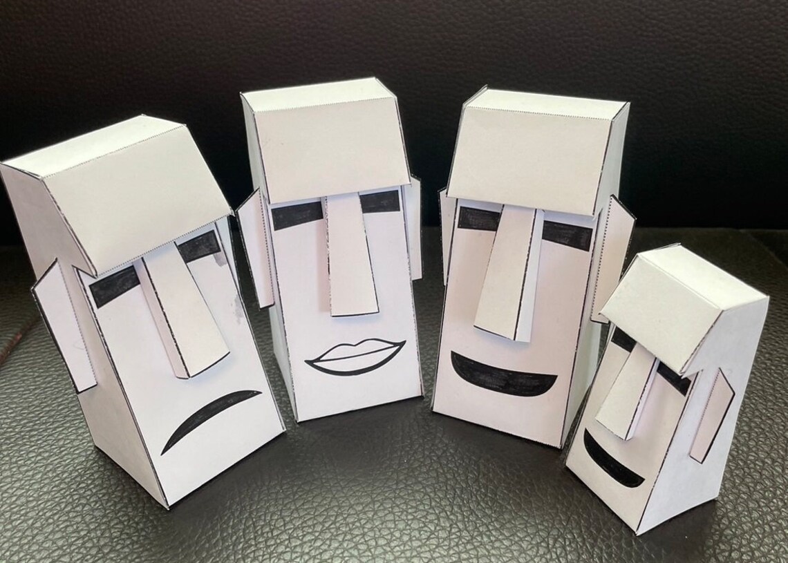 Moai Easter Island Landmark Paper Craft Printable Craft Activity for ...