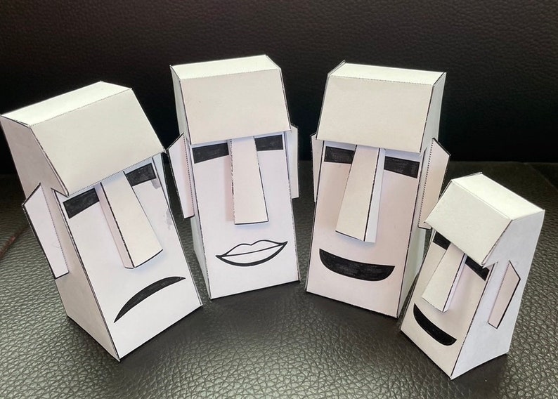 Moai Easter Island Landmark Paper Craft Printable Craft Activity for ...