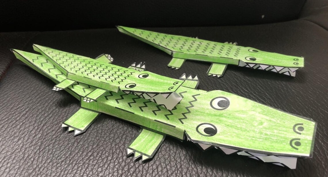 Alligator Crocodile Paper Craft Animal Paper Crafts Downloadable PDF ...
