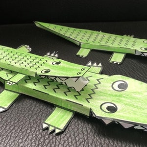Alligator Crocodile Paper Craft Animal Paper Crafts Downloadable PDF ...