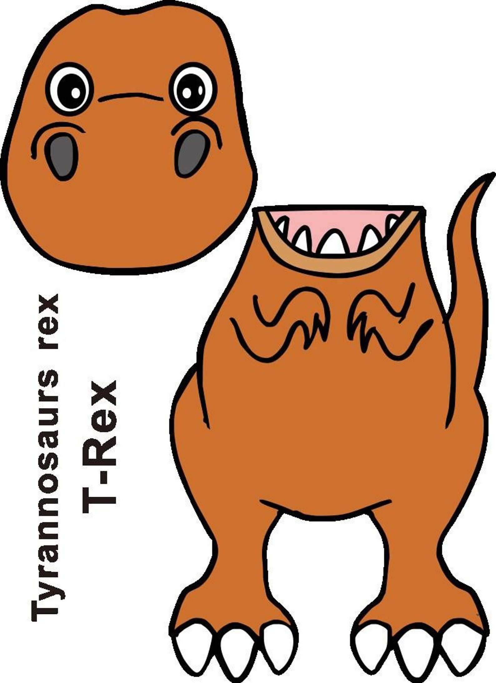 Dinosaur Paper Bag Puppet Craft for Kid Coloring Puppet Printable ...