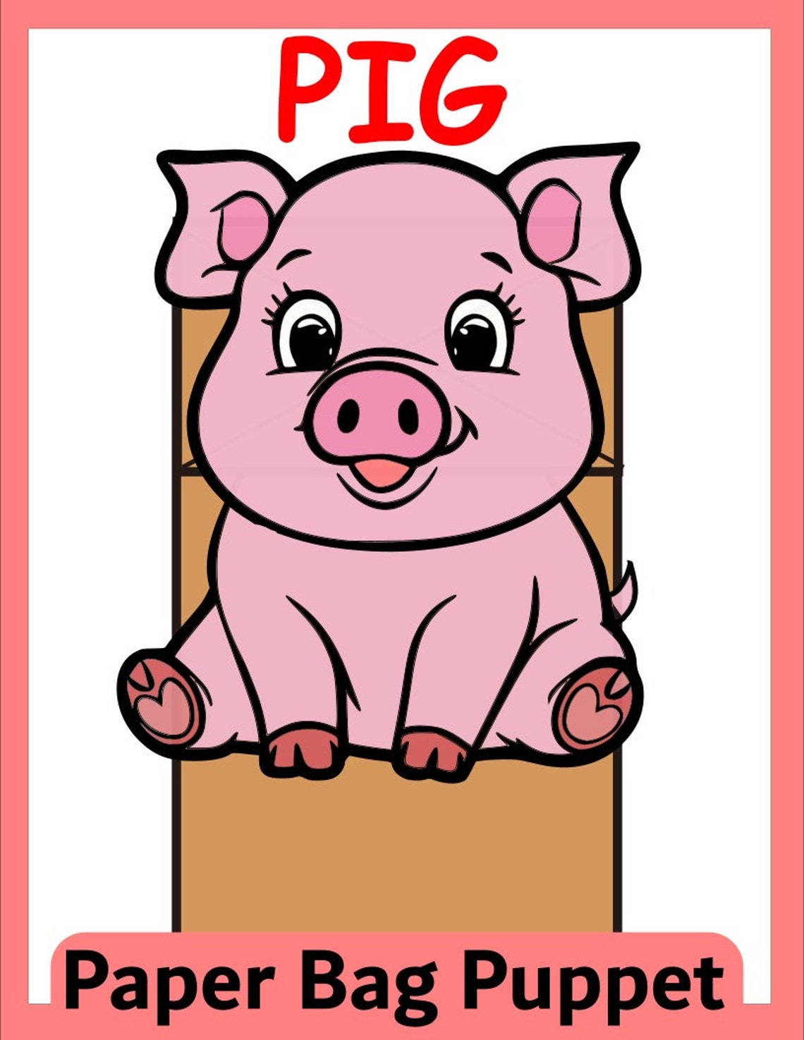 FARM Animals Paper Bag Puppets Zoo Animal Printable Craft Art for Kids ...