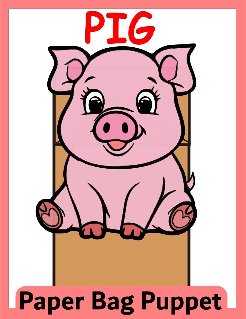 FARM Animals Paper Bag Puppets Zoo Animal Printable Craft Art for Kids ...