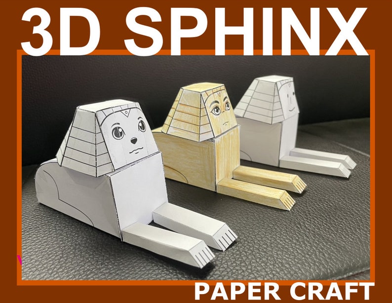 SPHINX 3D Paper Craft the Great Sphinx of Giza Egypt Landmark Printable ...