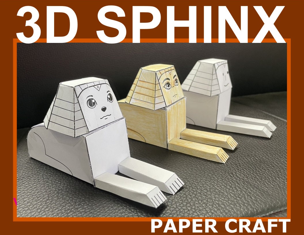 SPHINX 3D Paper Craft the Great Sphinx of Giza Egypt Landmark Printable ...
