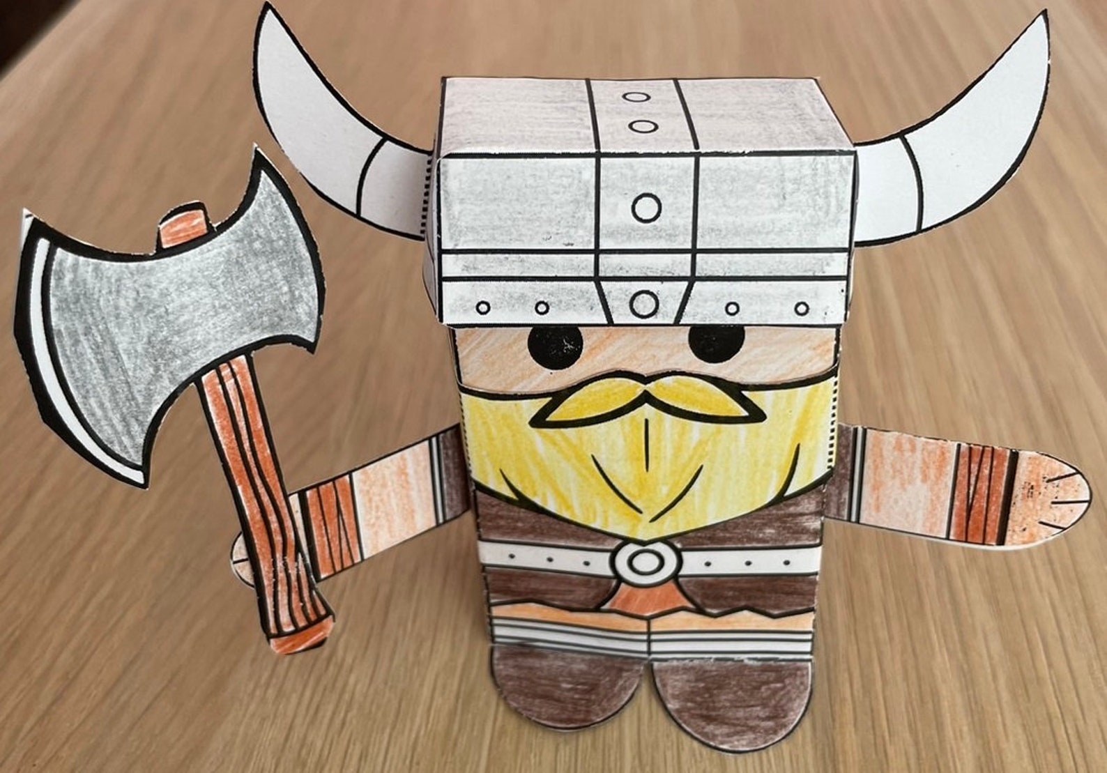 Viking Warriors Craft Easy 3D Vikings Paper Craftivity Printable Craft ...