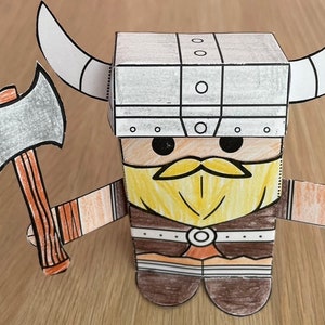 Viking Warriors Craft Easy 3D Vikings Paper Craftivity Printable Craft ...
