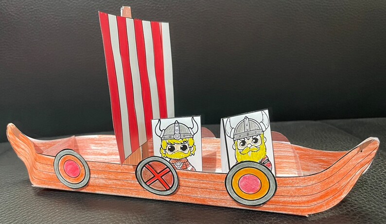 Viking Ship Craft 3D Paper Easy Viking Ship Craftivity Printable Craft ...