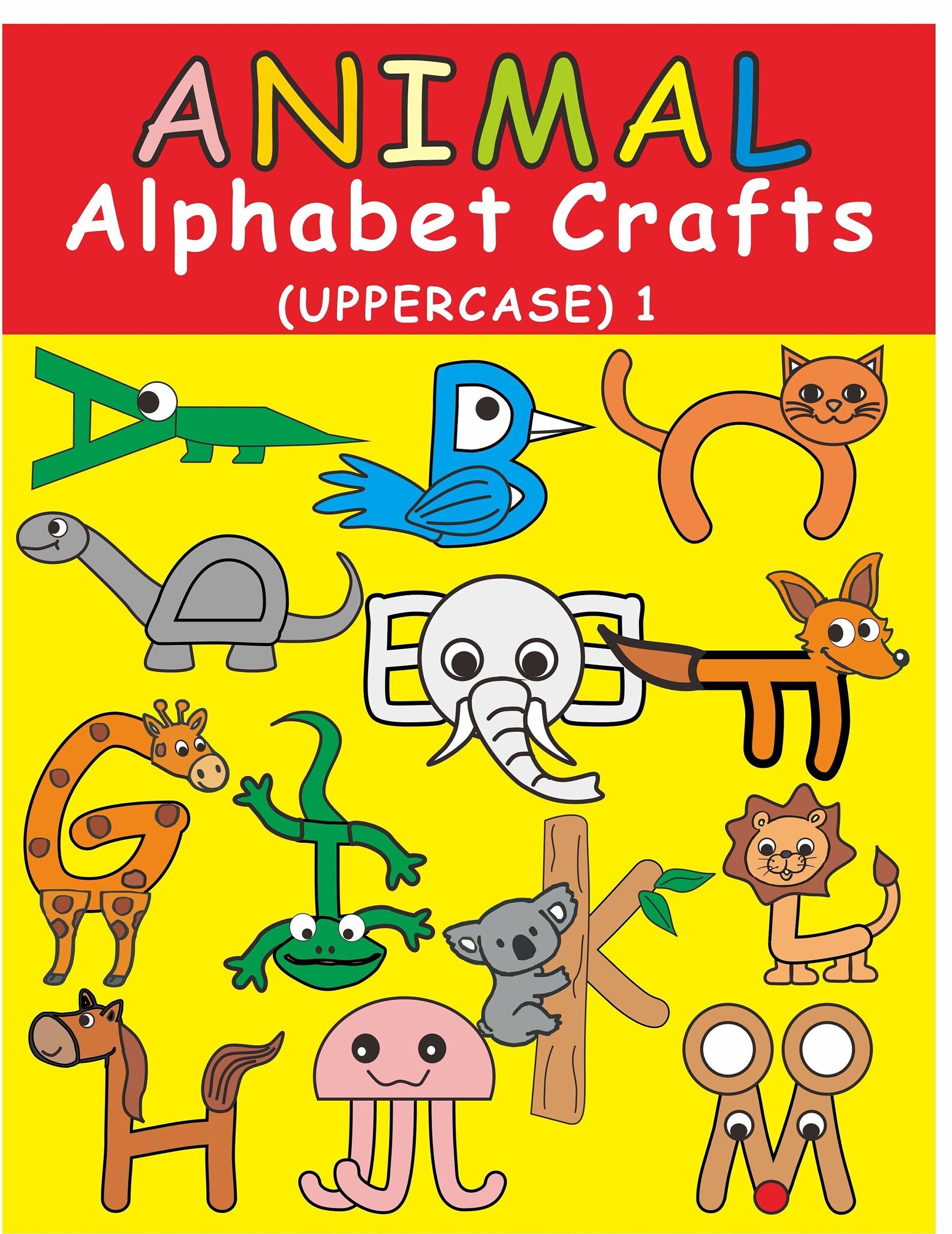 Alphabet Printable Craft A-Z Animal Alphabet Kids Templates Coloring - Etsy