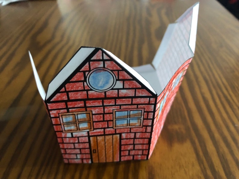 3D House Craft Printable Activity for Kids Instant Download Colouring ...
