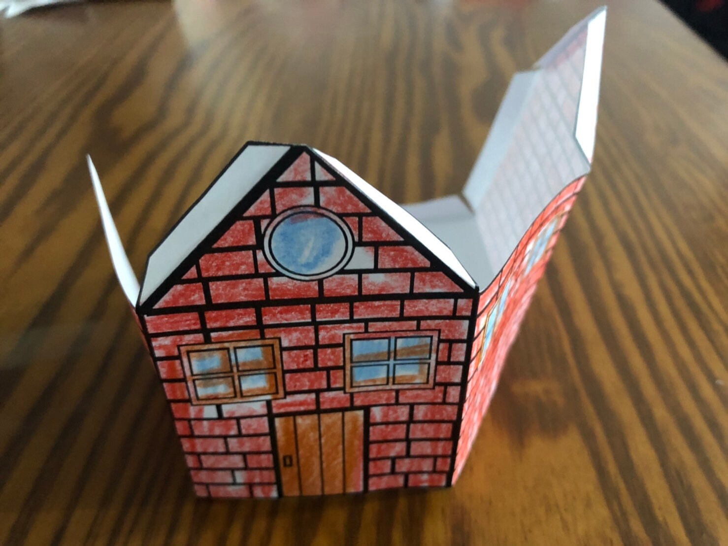 3D House Craft Printable Activity for Kids Instant Download Colouring ...