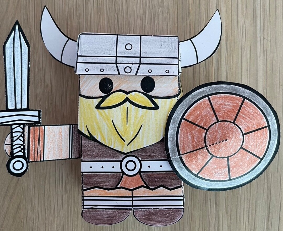Viking Warriors Craft Easy 3D Vikings Paper Craftivity Printable Craft ...