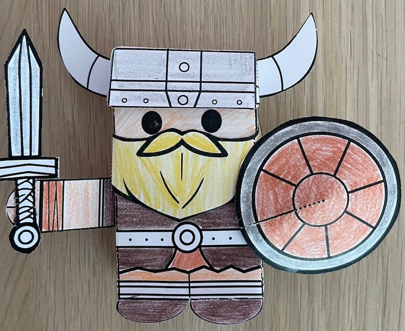 Viking Warriors Craft Easy 3D Vikings Paper Craftivity Printable Craft ...