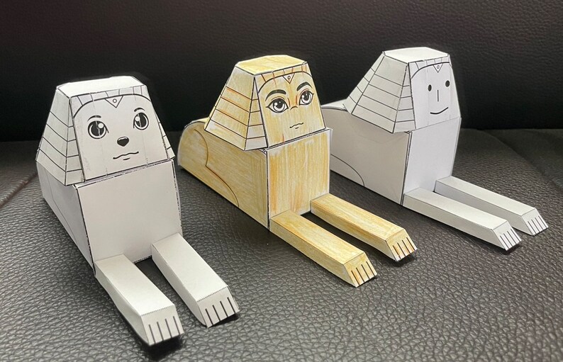 SPHINX 3D Paper Craft the Great Sphinx of Giza Egypt Landmark Printable ...