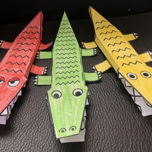 Alligator Crocodile Paper Craft Animal Paper Crafts Downloadable PDF ...
