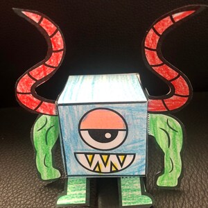 3D Shapes Monsters Geometry Crafts Printable Craft Activity for Kids ...