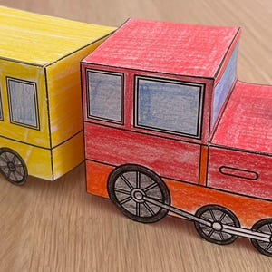 Train Craft 3D Paper Easy Train Craftivity Printable Craft Activity for ...
