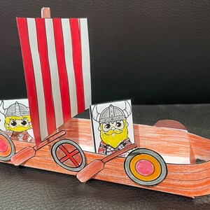 Viking Ship Craft 3D Paper Easy Viking Ship Craftivity Printable Craft ...