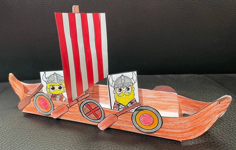 Viking Ship Craft 3D Paper Easy Viking Ship Craftivity Printable Craft ...