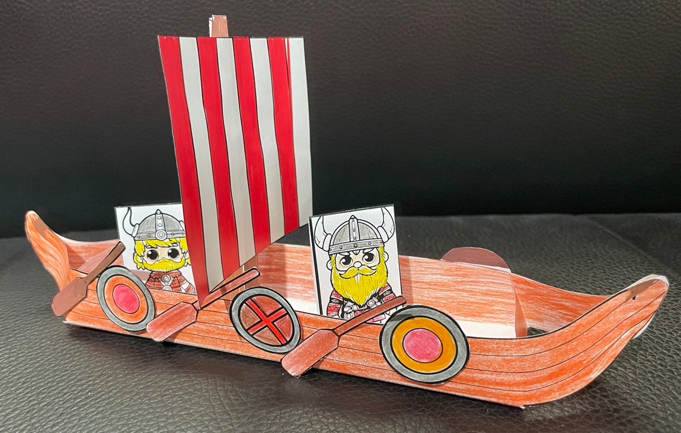 Viking Ship Craft 3D Paper Easy Viking Ship Craftivity Printable Craft ...