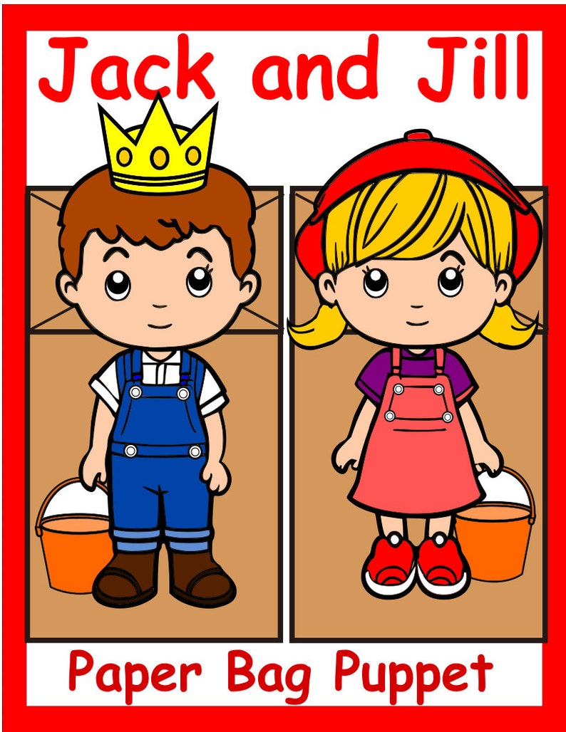 Nursery Rhymes Paper Bag Puppets Printable Craft Art for Kids Coloring ...