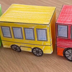 Train Craft 3D Paper Easy Train Craftivity Printable Craft Activity for ...