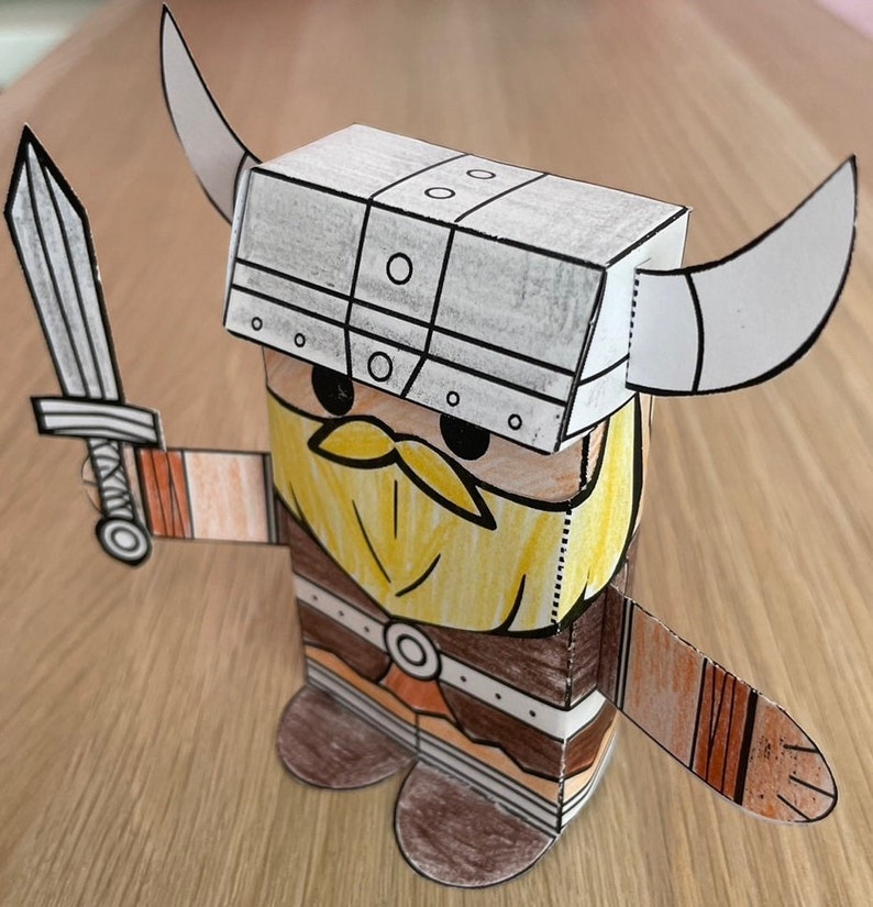 Viking Warriors Craft Easy 3D Vikings Paper Craftivity Printable Craft ...