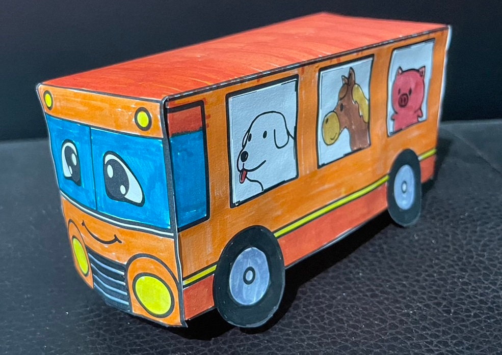Bus Paper Craft Printable Craft Activity for Kids Instant Download ...