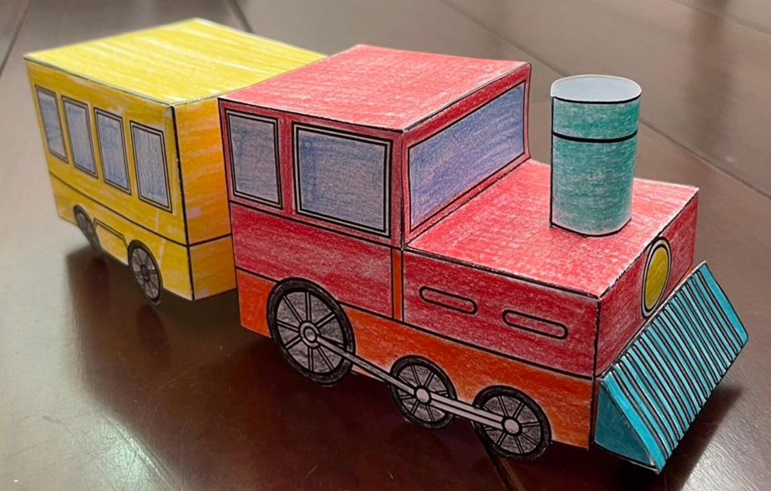 Train Craft 3D Paper Easy Train Craftivity Printable Craft Activity for ...