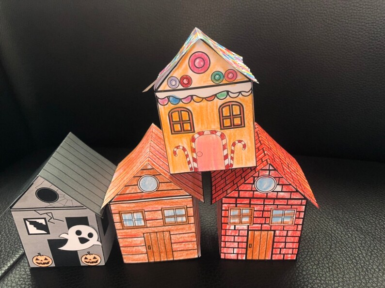 3D House Craft Printable Activity for Kids Instant Download Colouring ...