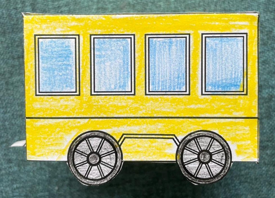 Train Craft 3D Paper Easy Train Craftivity Printable Craft Activity for ...
