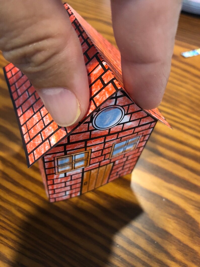 3D House Craft Printable Activity for Kids Instant Download Colouring ...