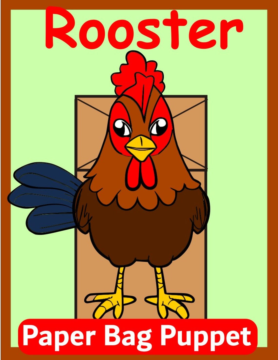 FARM Animals Paper Bag Puppets Zoo Animal Printable Craft Art for Kids ...