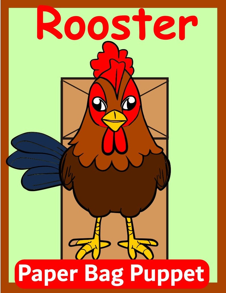 FARM Animals Paper Bag Puppets Zoo Animal Printable Craft Art for Kids ...