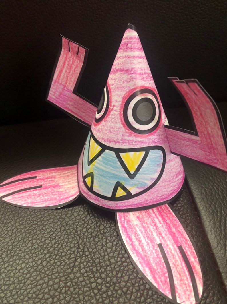 3D Shapes Monsters Geometry Crafts Printable Craft Activity for Kids ...