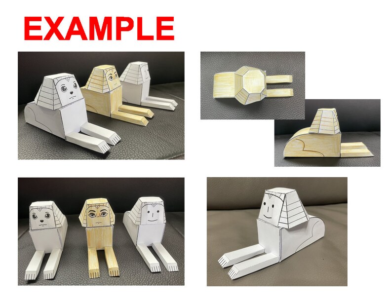 SPHINX 3D Paper Craft the Great Sphinx of Giza Egypt Landmark Printable ...