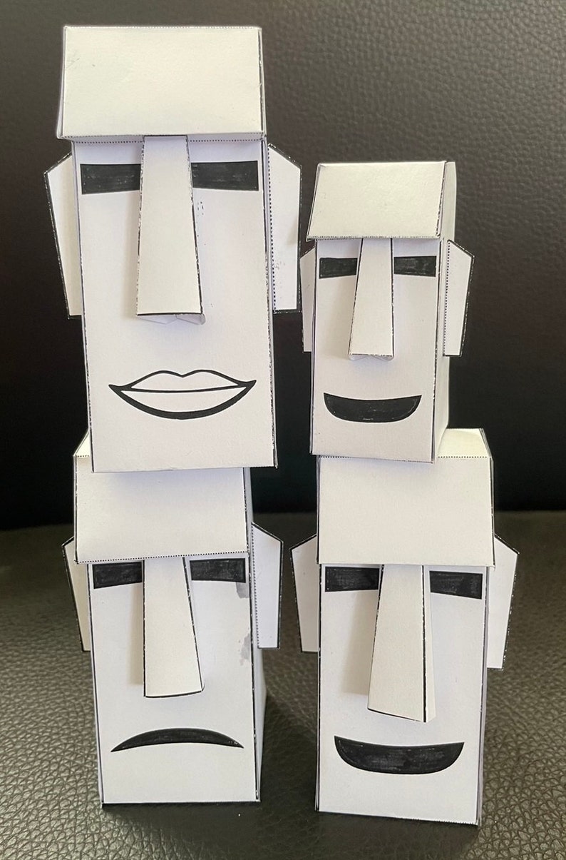 Moai Easter Island Landmark Paper Craft Printable Craft Activity for ...