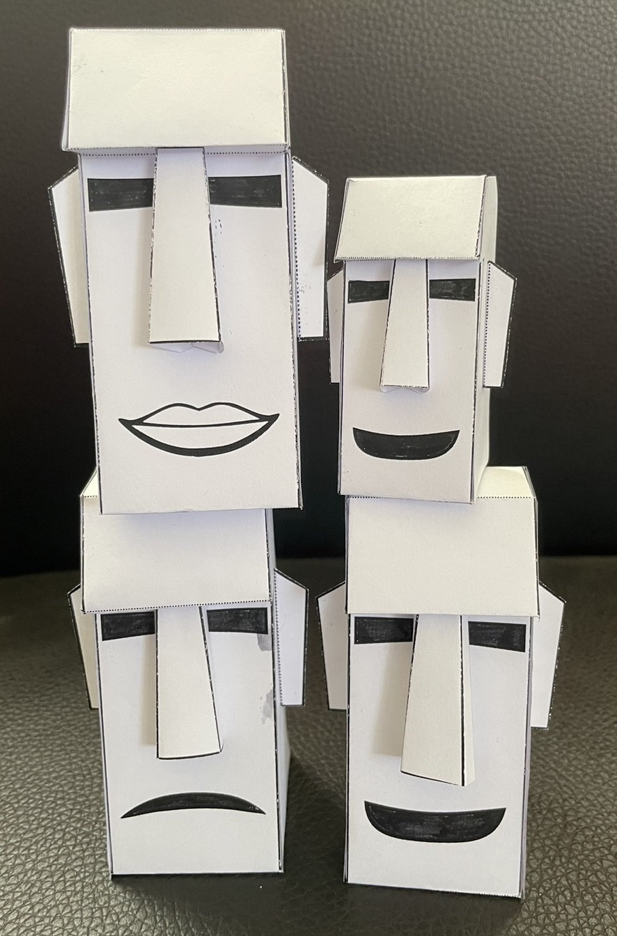 Moai Easter Island Landmark Paper Craft Printable Craft Activity for ...