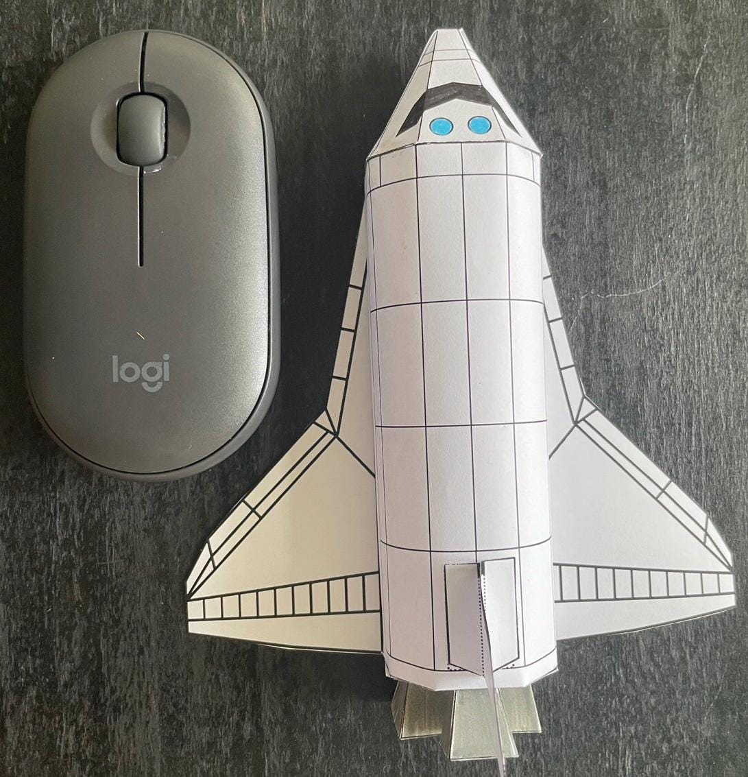 Space Shuttle Paper Craft Printable Craft Activity for Kids Instant ...