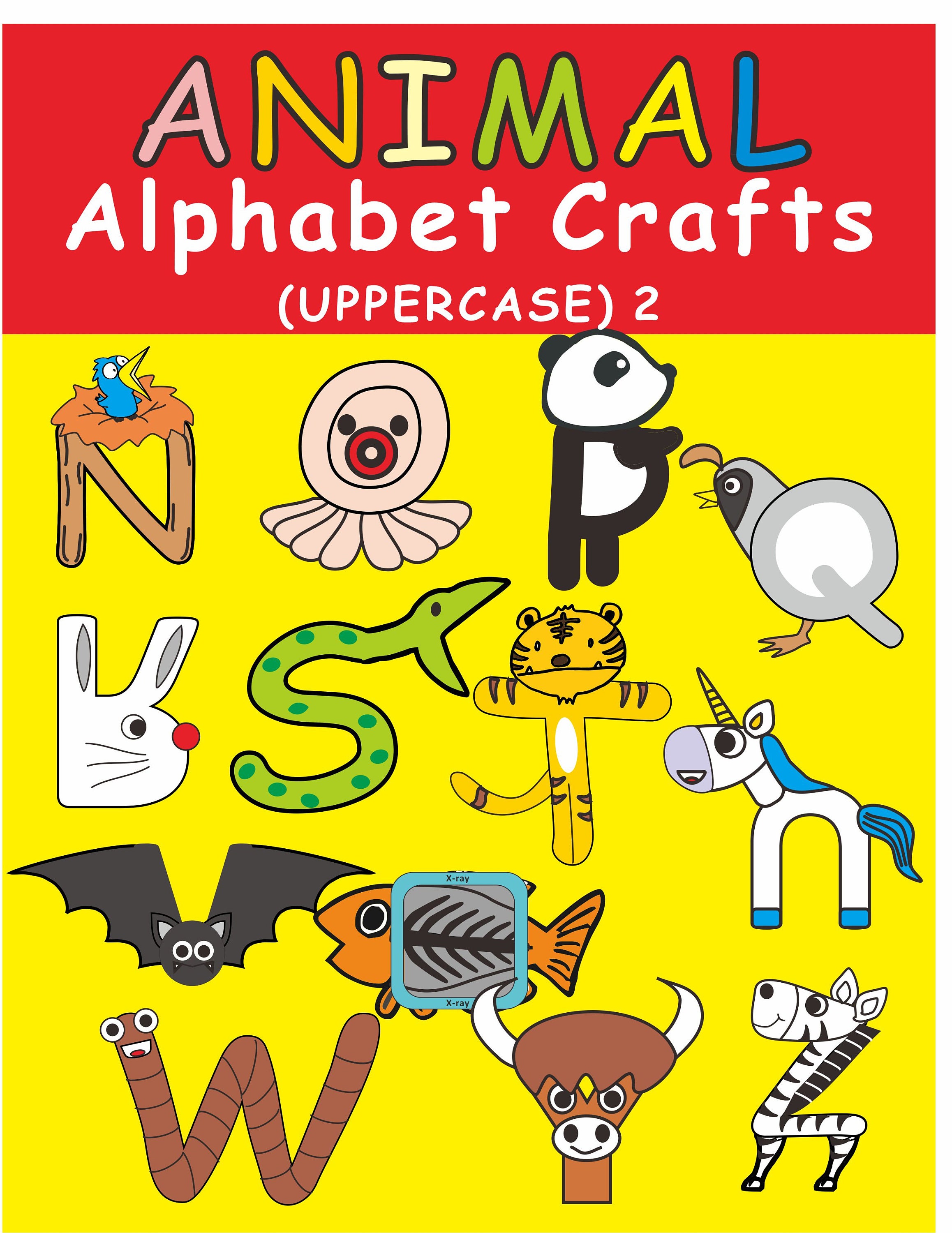 Alphabet Printable Craft A-Z Animal Alphabet Kids Templates Coloring - Etsy