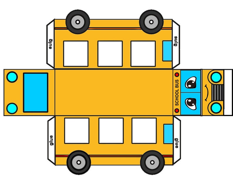 Bus Paper Craft Printable Craft Activity for Kids Instant Download ...