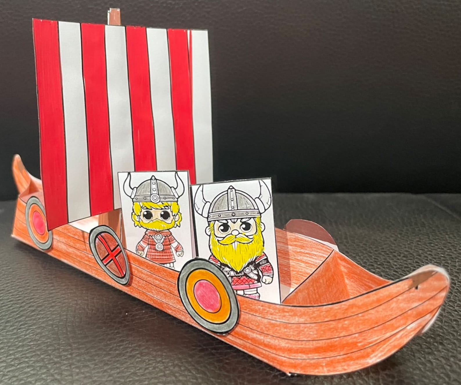 Viking Ship Craft 3D Paper Easy Viking Ship Craftivity Printable Craft ...