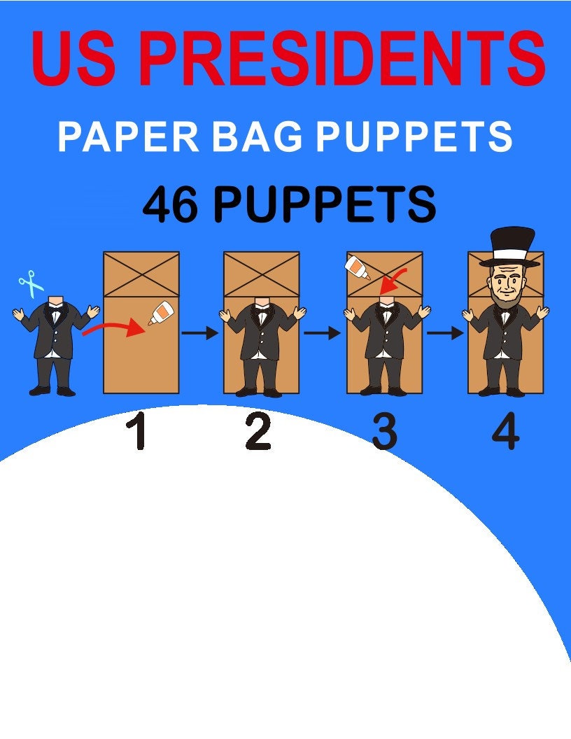 US Presidents Crafts 46 US Presidents Paper Bag Puppets United States ...