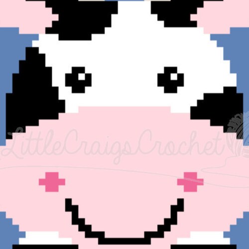 Cow Print Graph Written Pattern for C2C & Tapestry Crochet - Etsy