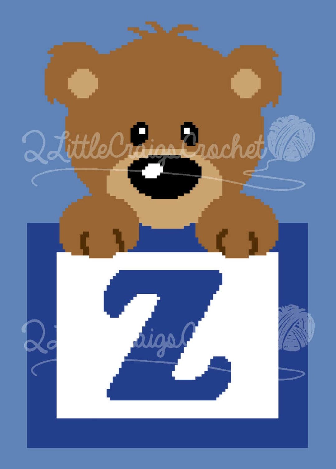 INSTANT DOWNLOAD - Teddy Bear Crochet - Crochet Alphabet - Graphgan ...