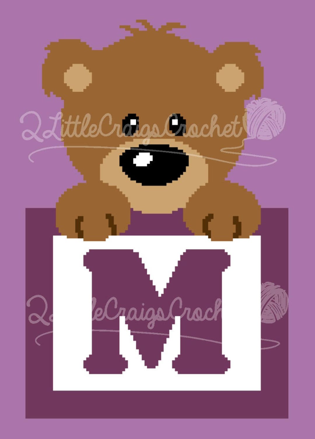 INSTANT DOWNLOAD - Teddy Bear Crochet - Crochet Alphabet - Graphgan ...