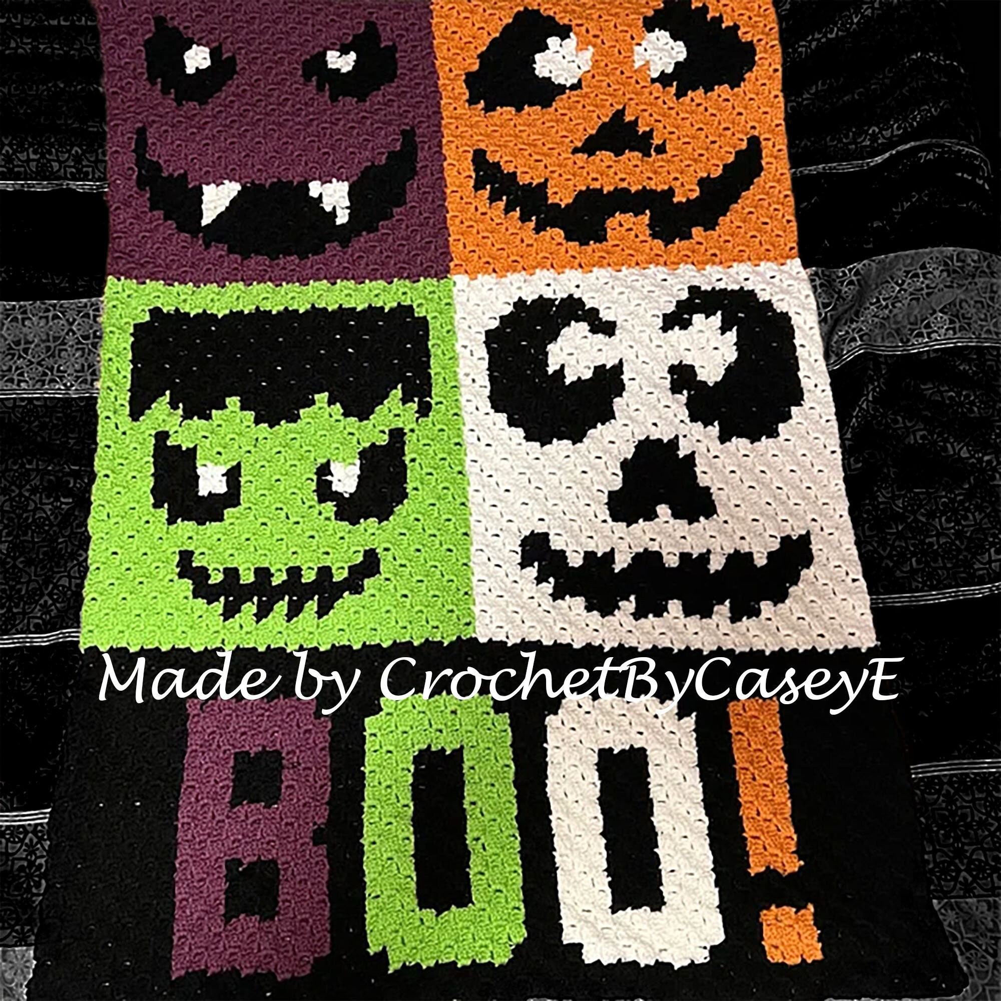 INSTANT DOWNLOAD - Halloween Faces - Crochet Graph - Crochet Pattern ...
