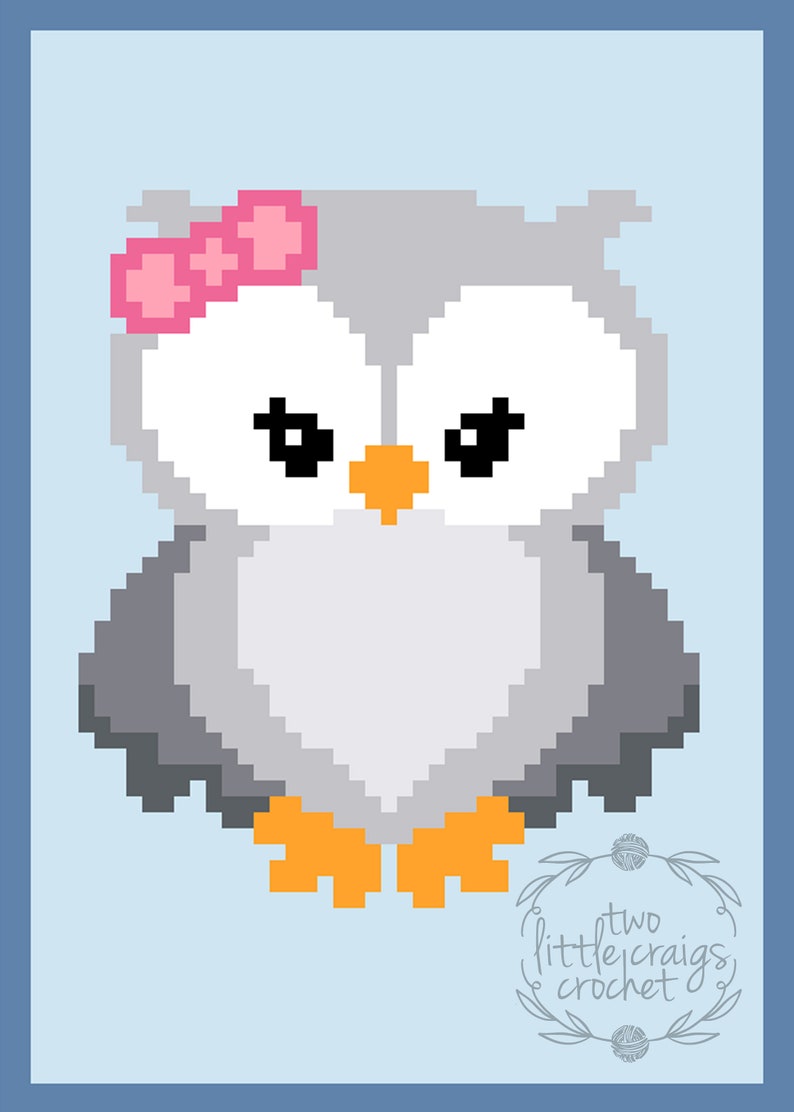 OWL Corner to Corner c2c Crochet Baby Blanket Graph Pattern - Etsy