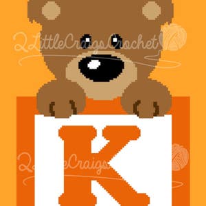 INSTANT DOWNLOAD - Teddy Bear Crochet - Crochet Alphabet - Graphgan ...