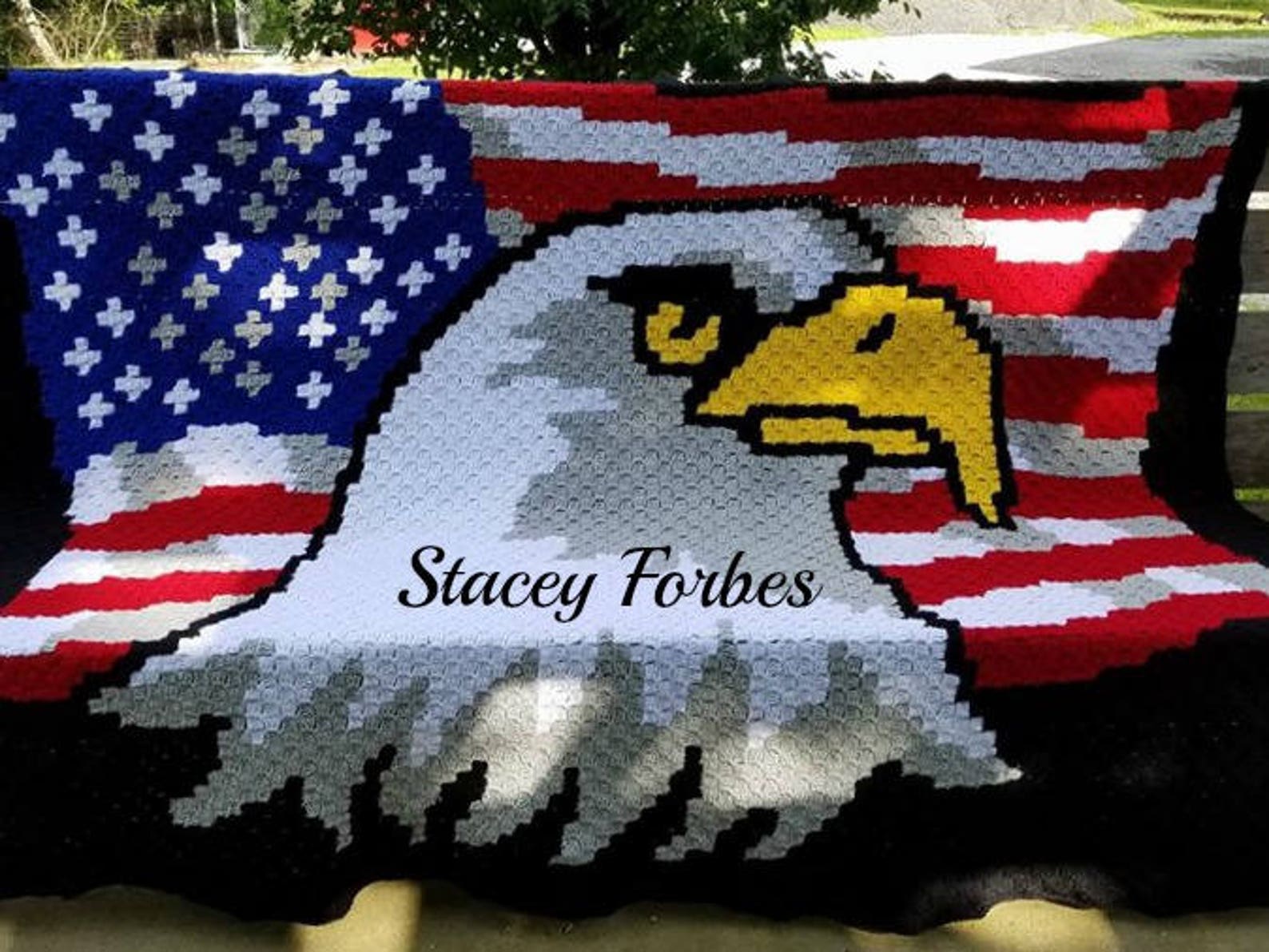 INSTANT DOWNLOAD - American Flag - Eagle - Patriotic - USA - Crochet ...
